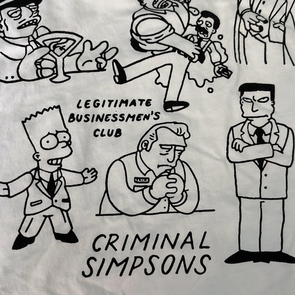 Tops | Criminal Simpsons Vintage White Tshirt Small | Poshmark